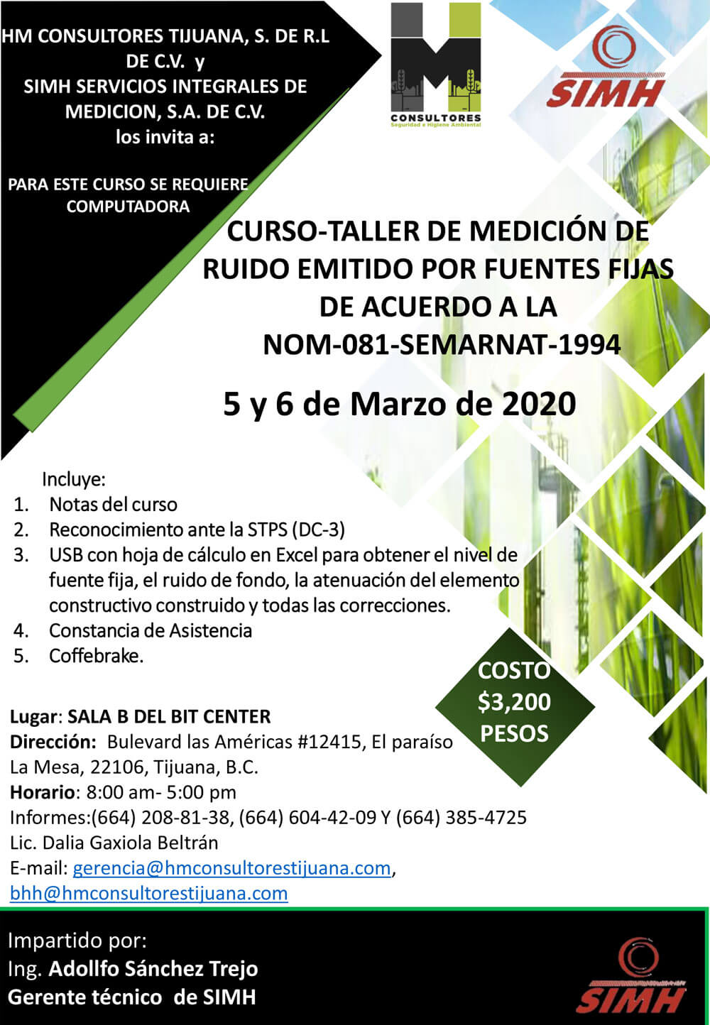 Curso-Taller de Medicion de ruidos Emitido por fuentes Fijas de acuerdo ...